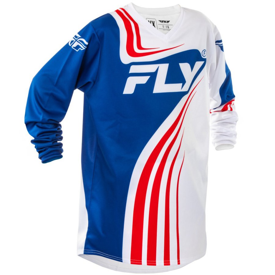 dětský dres Fly Racing F-16 2025 red/white/blue | Ride4Stars
